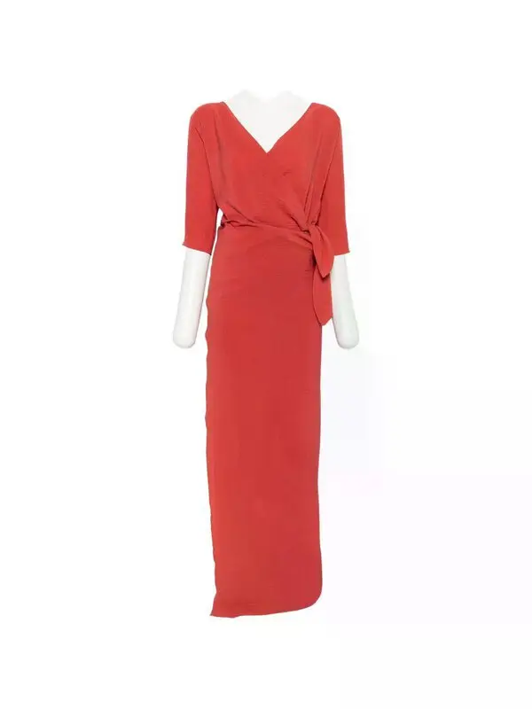CORTANA Genara Wrap-style Tied-waist Maxi Dress - Red
