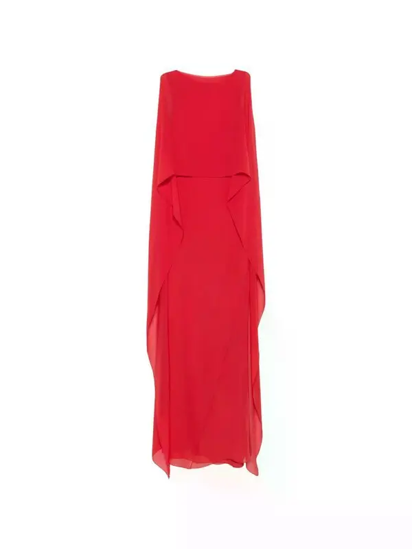 CORTANA Galea Cape-style Draped Maxi Dress - Red