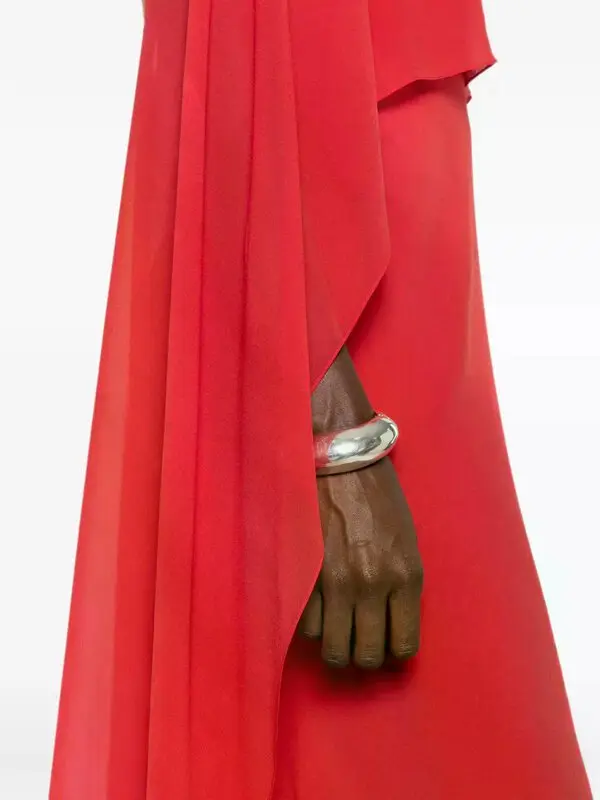 CORTANA Galea Cape-style Draped Maxi Dress - Red
