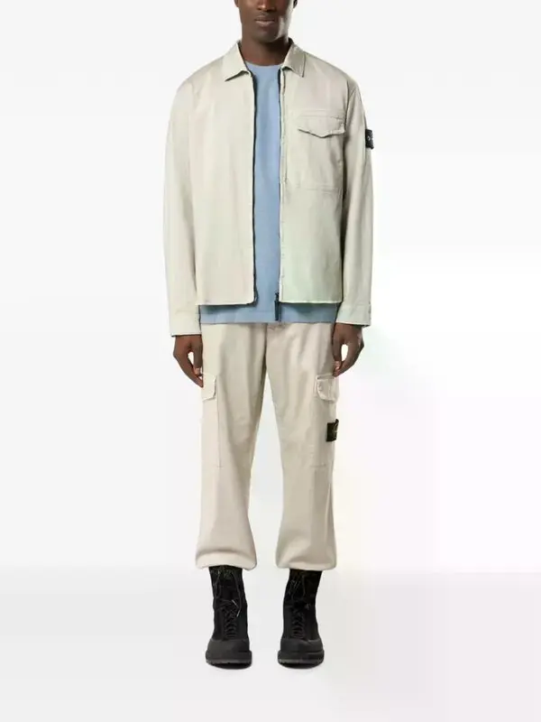 Stone Island Logo-patch Zip-up Shirt