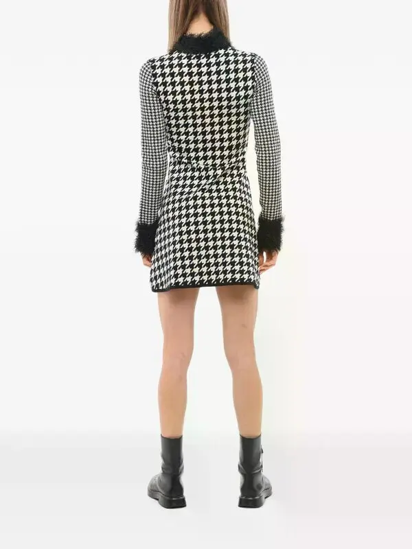 Viktor & Rolf Houndstooth-pattern Thread-detail Mini Dress