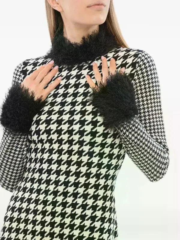 Viktor & Rolf Houndstooth-pattern Thread-detail Mini Dress