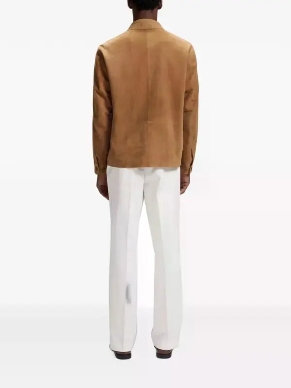 BOSS Suede Button-up Leather Jacket