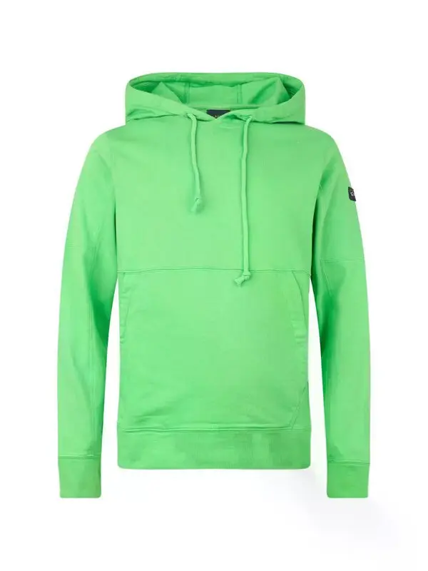 Paul & Shark Logo-patch Cotton Hoodie - Green