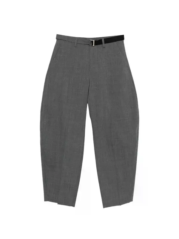 Sacai Belted Pleated Trousers - Grey