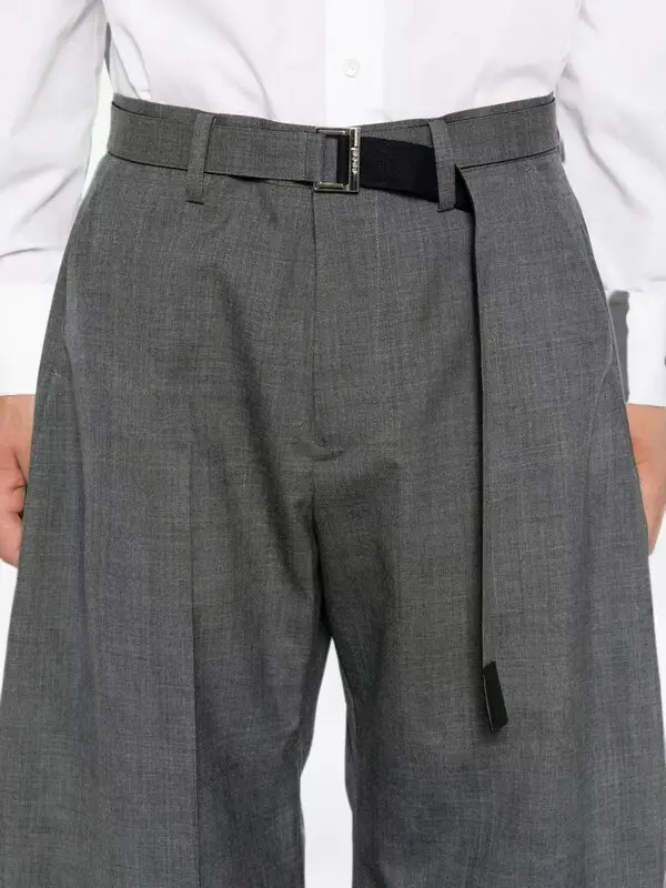Sacai Belted Pleated Trousers