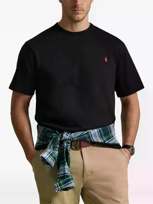 Polo Ralph Lauren Embroidered Logo-print T-shirt - Black