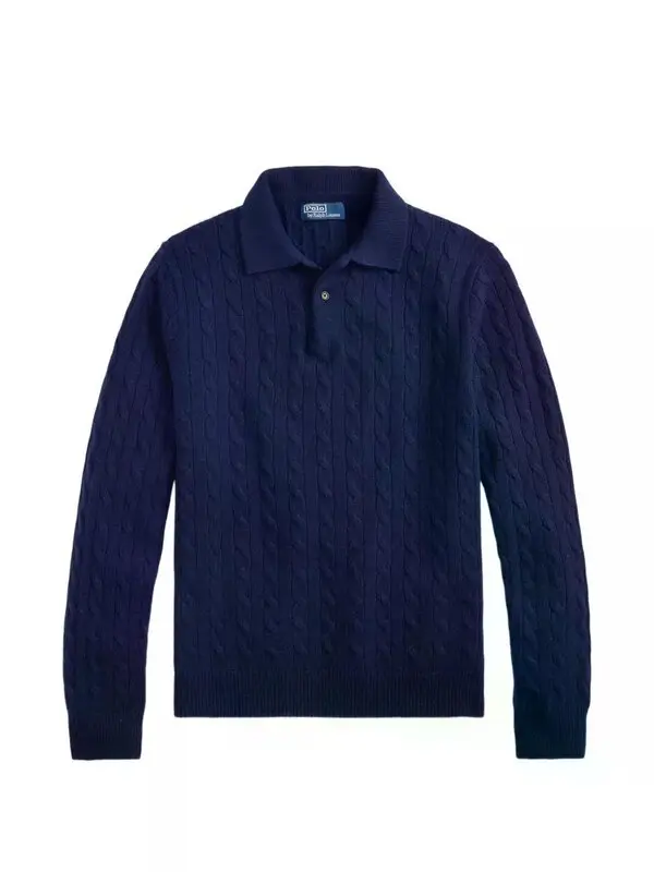Polo Ralph Lauren Cable-knit Polo-collar Sweater - Blue