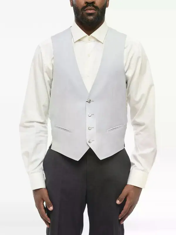 Corneliani Single-breasted Wool Waistcoat - Grey