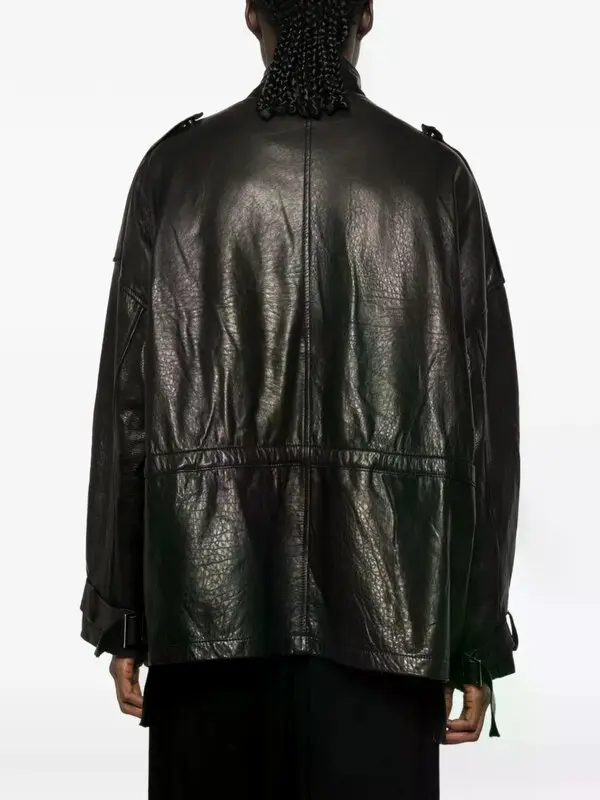 GIORGIO BRATO Leather Epaulette Jacket