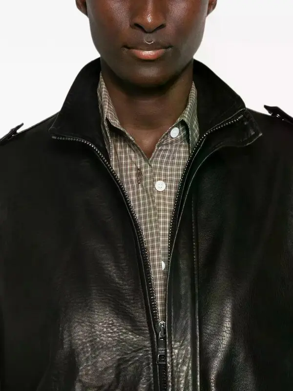 GIORGIO BRATO Leather Epaulette Jacket