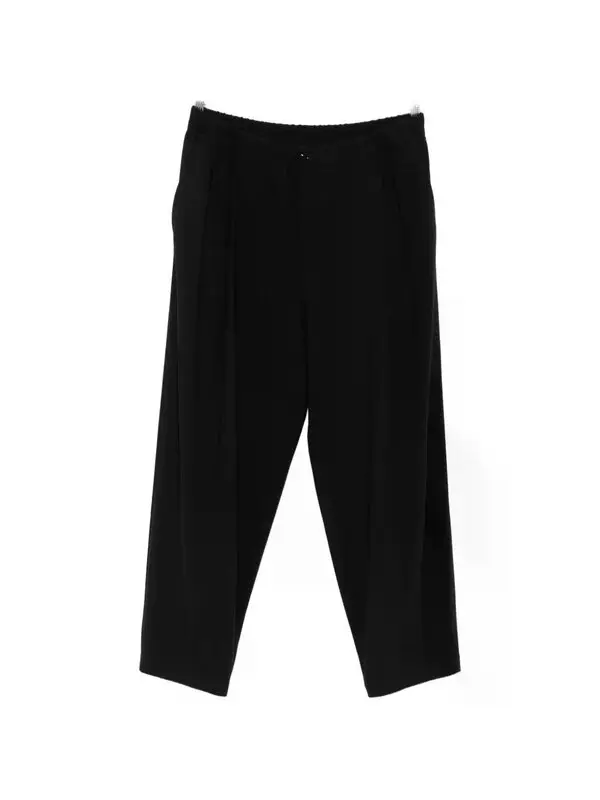 Giorgio Armani Elasticated-waistband Straight-leg Trousers - Blue