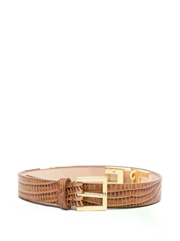 Elisabetta Franchi Crocodile-effect Leather Belt - Brown