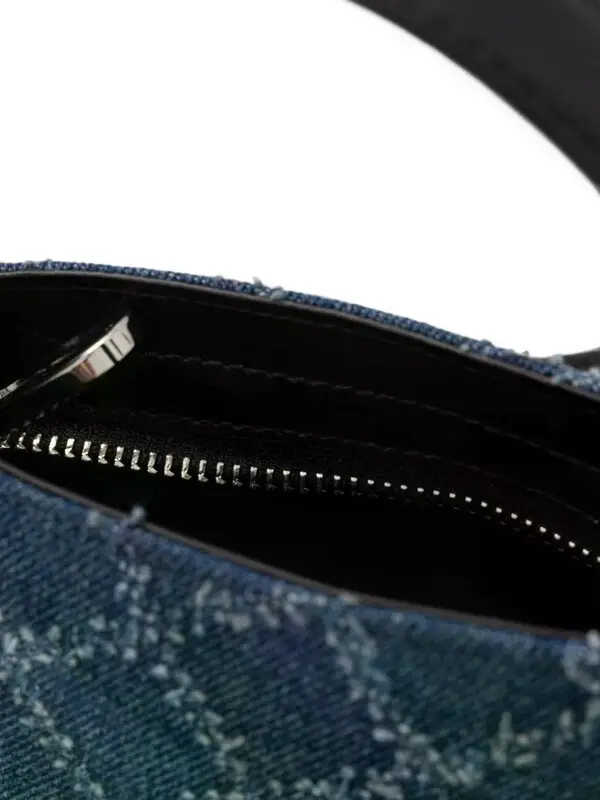 Karl Lagerfeld Logo Plaque Quilted Denim Crossbody Bag