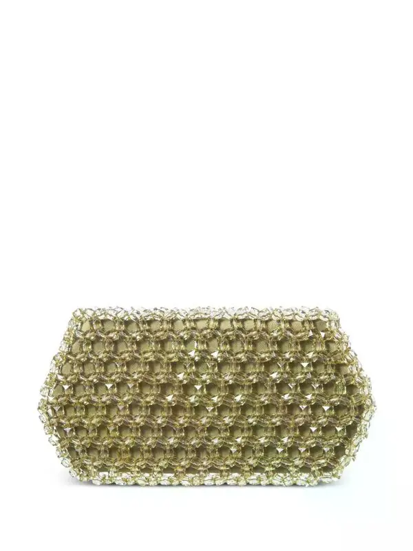 0711 TBILISI Lizzie Bead-embellished Clutch Bag - Green
