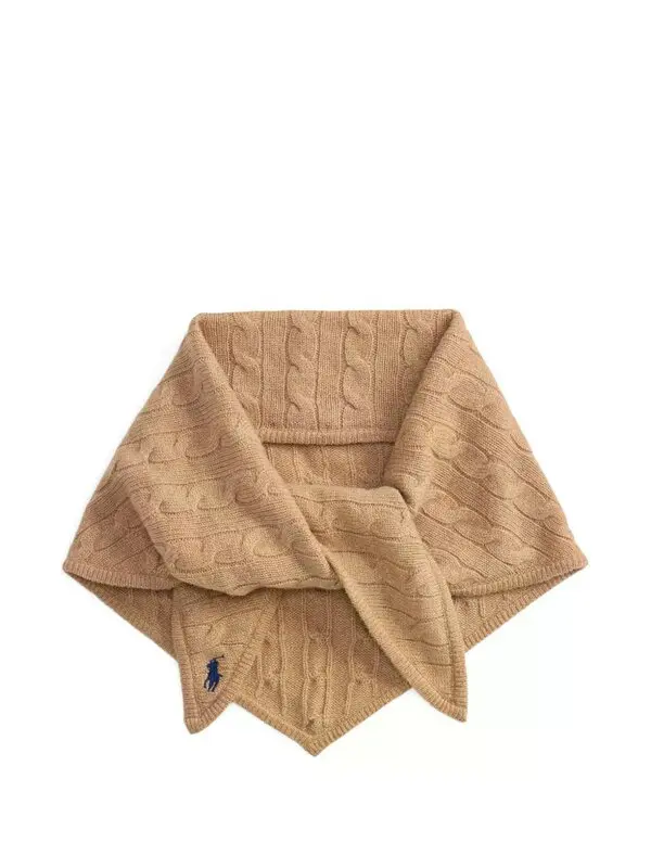 Polo Ralph Lauren Cable-knit Triangle Scarf - Neutrals