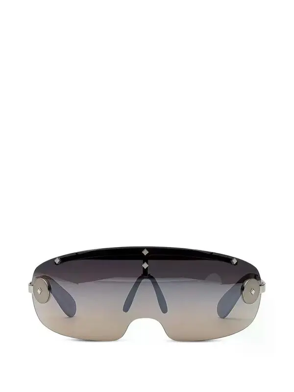 Mcm Shield-frame Stud-embellished Sunglasses - Black