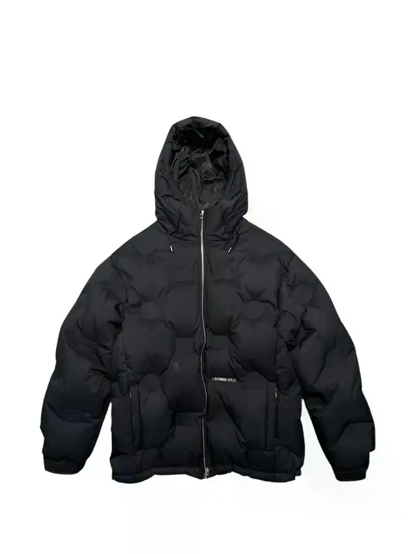 A BATHING APE Debossed Monogram 700 Down Jacket - Black