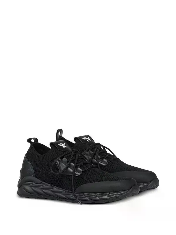 Mcm Knit Panelled Sneakers - Black