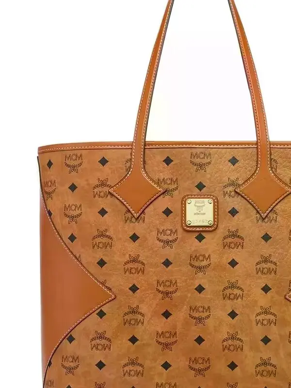Mcm Visetos Monogram-print Tote Bag - Neutrals