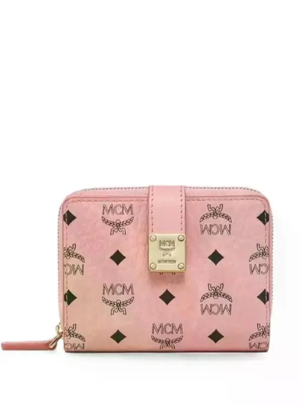 Mcm Visetos Monogram-print Wallet - Pink