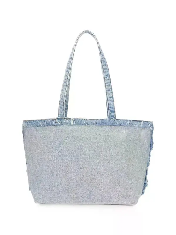 Alexander Wang Logo-embossed Frayed Tote Bag - Blue