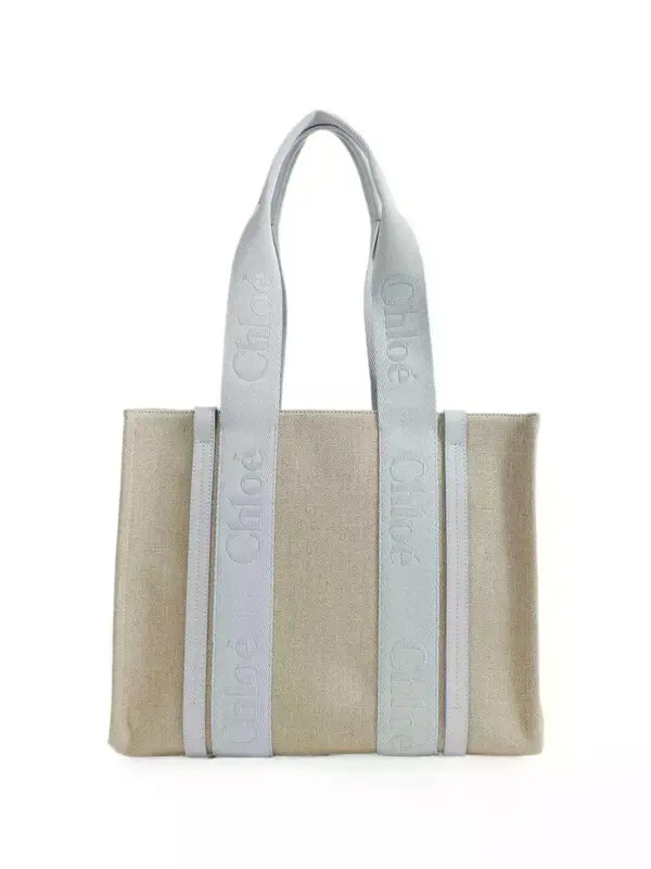 Chloé Woody Logo-embroidered Tote Bag - Neutrals