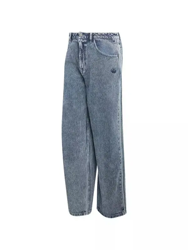 Adidas Logo-embroidered Side-stripe Jeans - Blue