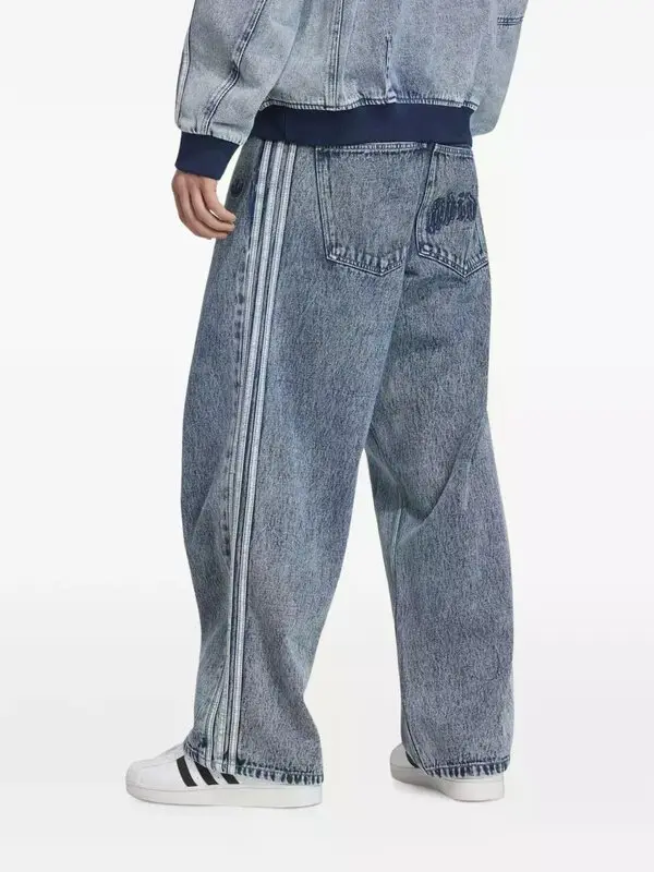 Adidas Logo-embroidered Side-stripe Jeans