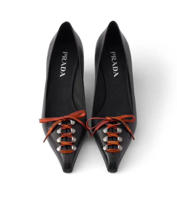 Prada Antiqued Leather Pumps