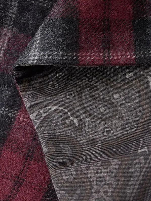 Etro Fringed Checked Wool Scarf