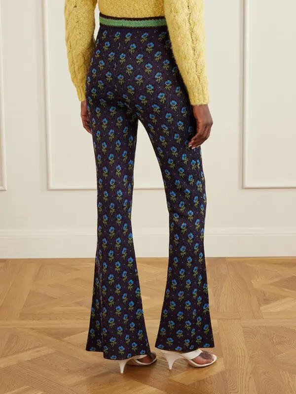 Etro Floral Knitted Flared Pants