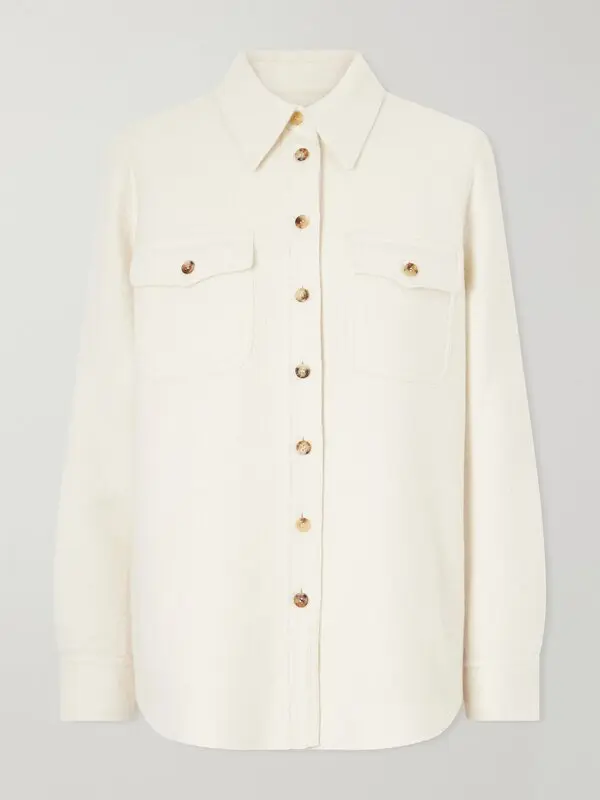Gabriela Hearst John Austin Cashmere Shirt - Neutrals