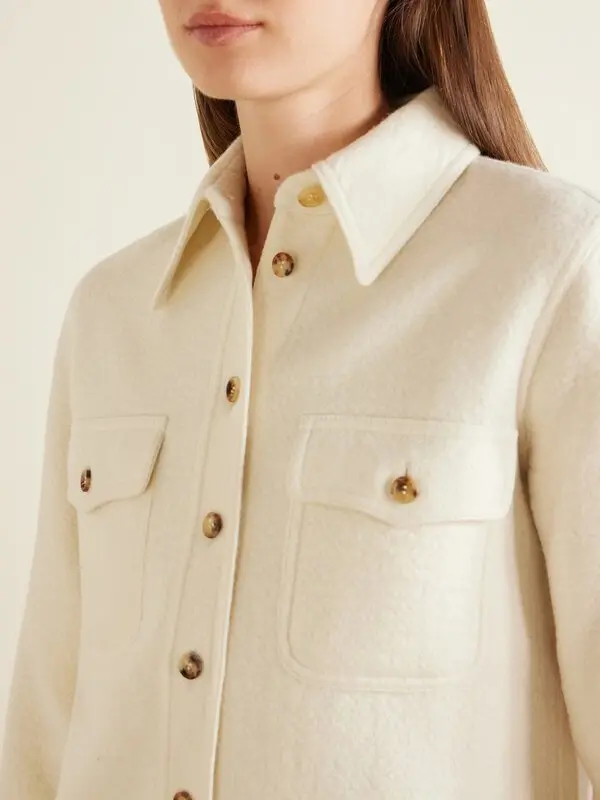 Gabriela Hearst John Austin Recycled Cashmere Shirt - Neutrals