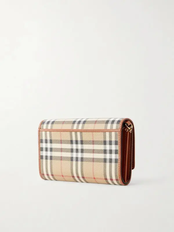 Burberry Checked Leather-trimmed Coated Canvas Clutch