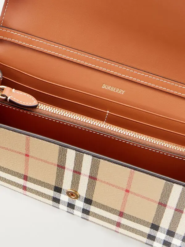 Burberry Checked Leather-trimmed Coated Canvas Clutch