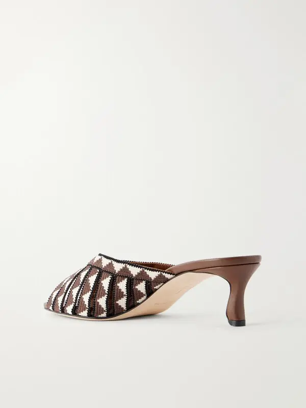 Manolo Blahnik Woven Leather Mules
