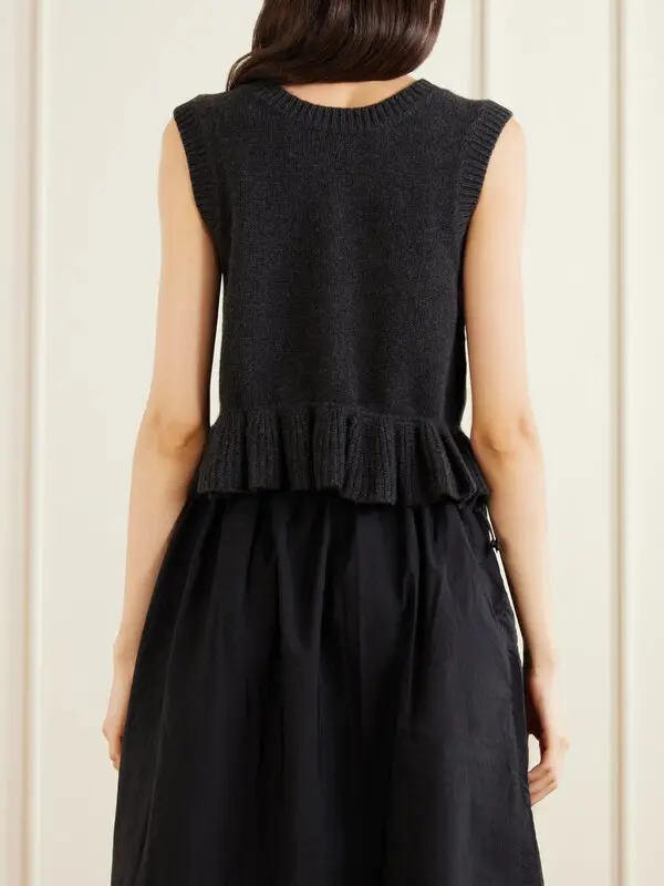 Cecilie Bahnsen Ruffled Sweater Vest - Gray