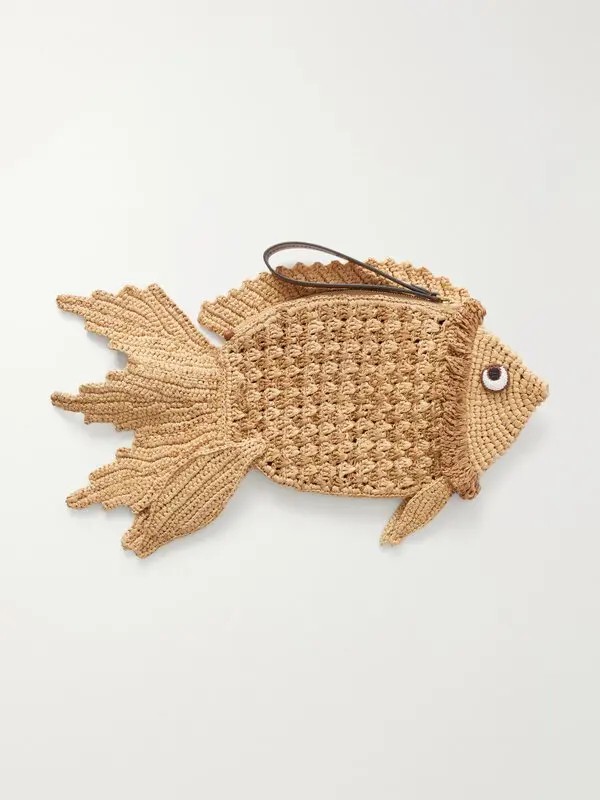 ANYA HINDMARCH Fish Raffia Clutch