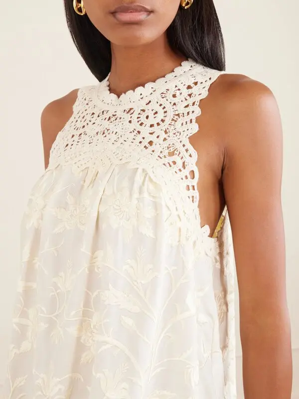 Sea Alina Embroidered Lace Yoke Blouse
