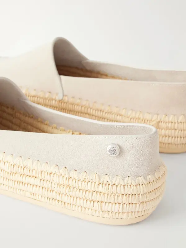 Loewe Paula's Ibiza Rio Suede And Raffia Espadrilles