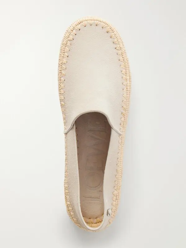 Loewe Paula's Ibiza Rio Suede And Raffia Espadrilles