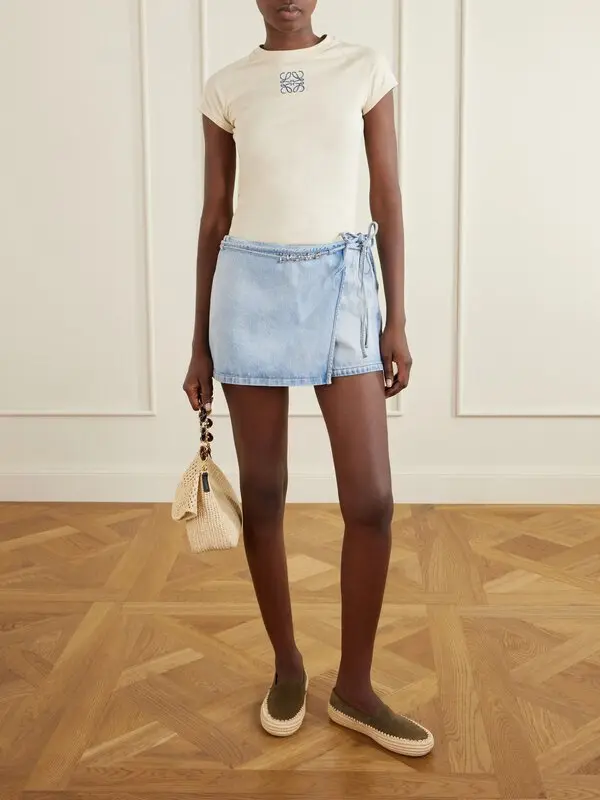 Loewe Paula's Ibiza Rio Suede And Raffia Espadrilles - Green