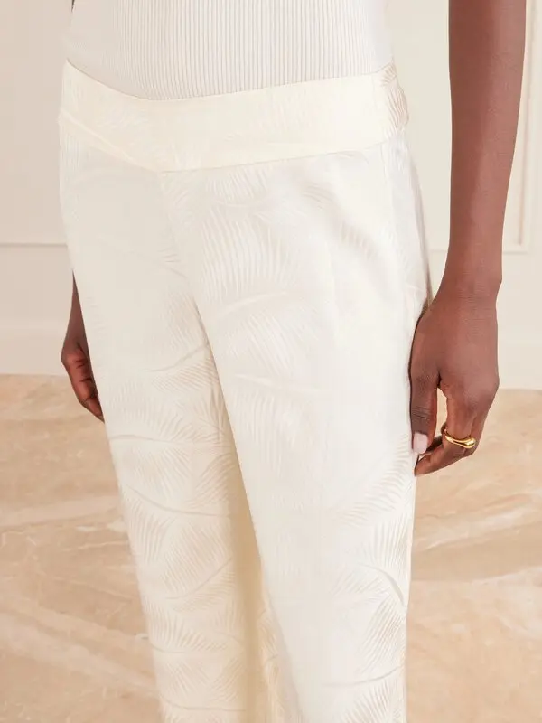 Johanna Ortiz Laidback Energy Satin-jacquard Flared Trousers