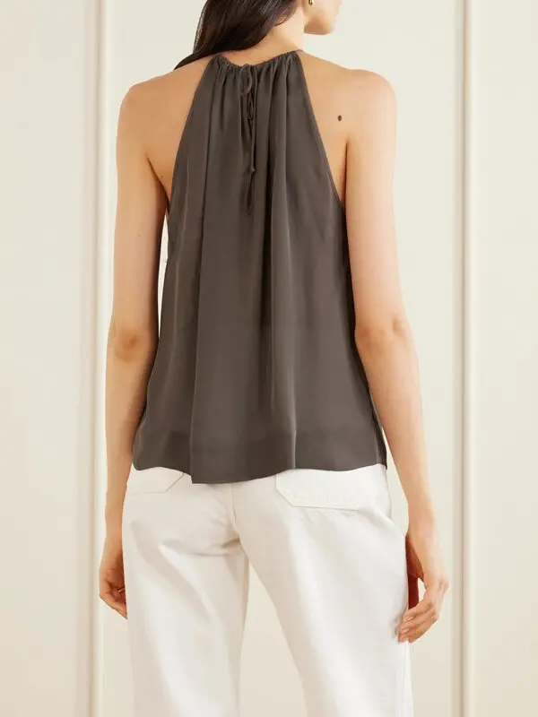NILI LOTAN Nikki Silk Halterneck Tank