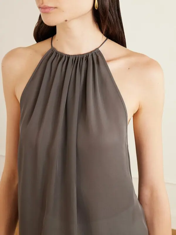 NILI LOTAN Nikki Silk Halterneck Tank