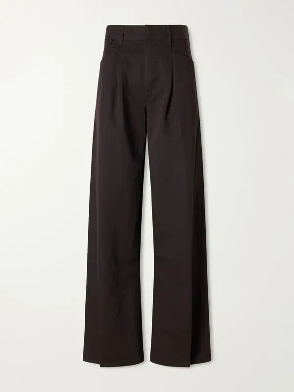 Citizens Of Humanity Velha Cotton-blend Wide-leg Pants - Brown