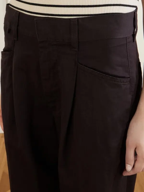 Citizens Of Humanity Velha Cotton-blend Wide-leg Pants - Brown