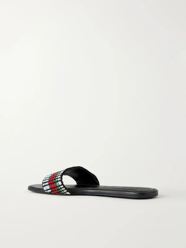 Staud Da Adolfo Tove Beaded Leather Slides