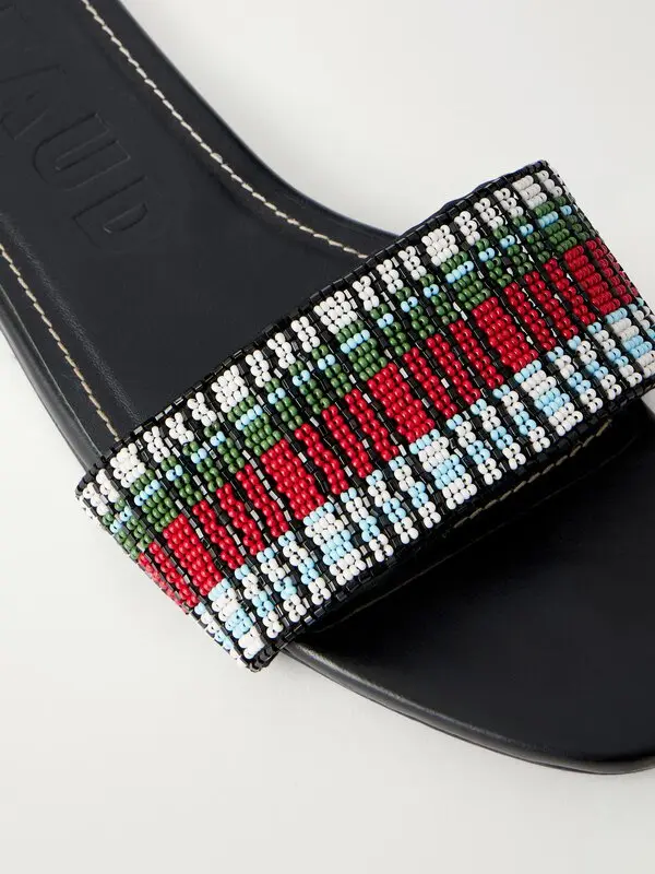 Staud Da Adolfo Tove Beaded Leather Slides